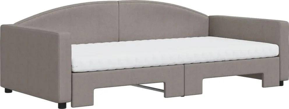 Válenda s přistýlkou a matracemi taupe 100 x 200 cm textil 3197214
