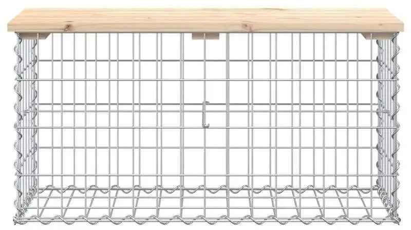 Zahradní lavička, gabion styl, přírodní dřevo, NoBi DAILA 3