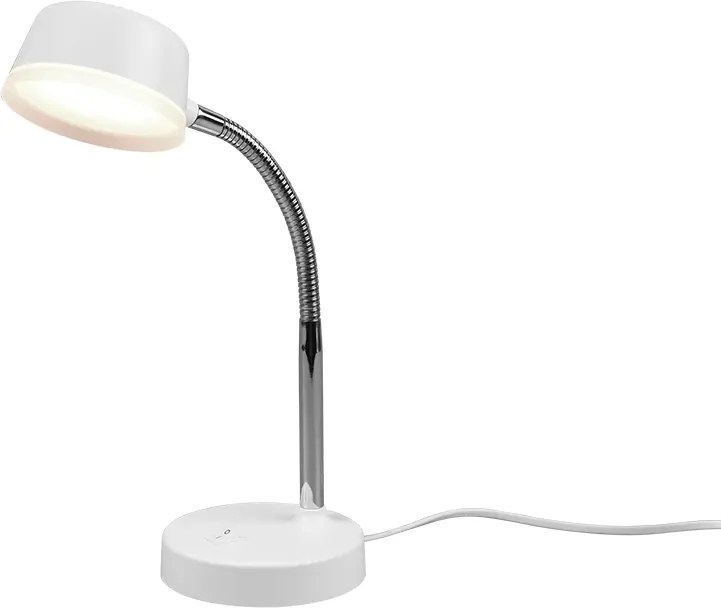 Led stolní lampa bílá chrom nastavitelná teplá barva 34 cm Rl