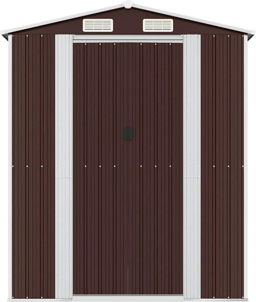 Zahradní kůlna tmavě hnědá 192 x 440 x 223 cm pozinkovaná ocel 3147463