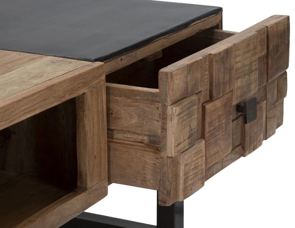 Konferenční stolek Mauro Ferretti Nuram Wide 110x60x43 cm, hnědá/černá