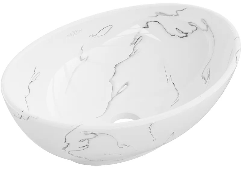 Mexen Elza, umyvadlo na desku 405x330x140 mm, bílá-imitace kamene, 21014081