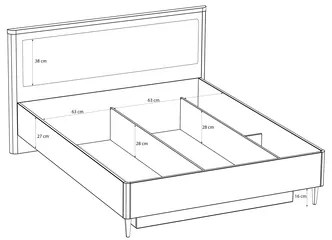 Postel s čalouněným čelem a roštem LACETTI 160x200