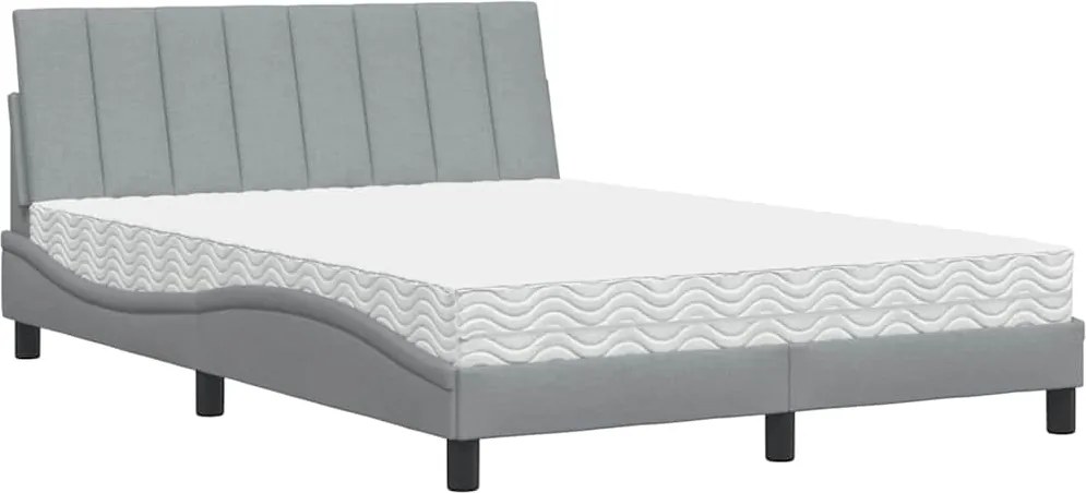 Postel s matrací Hanko světle šedá 120 x 200 cm textil 3310517