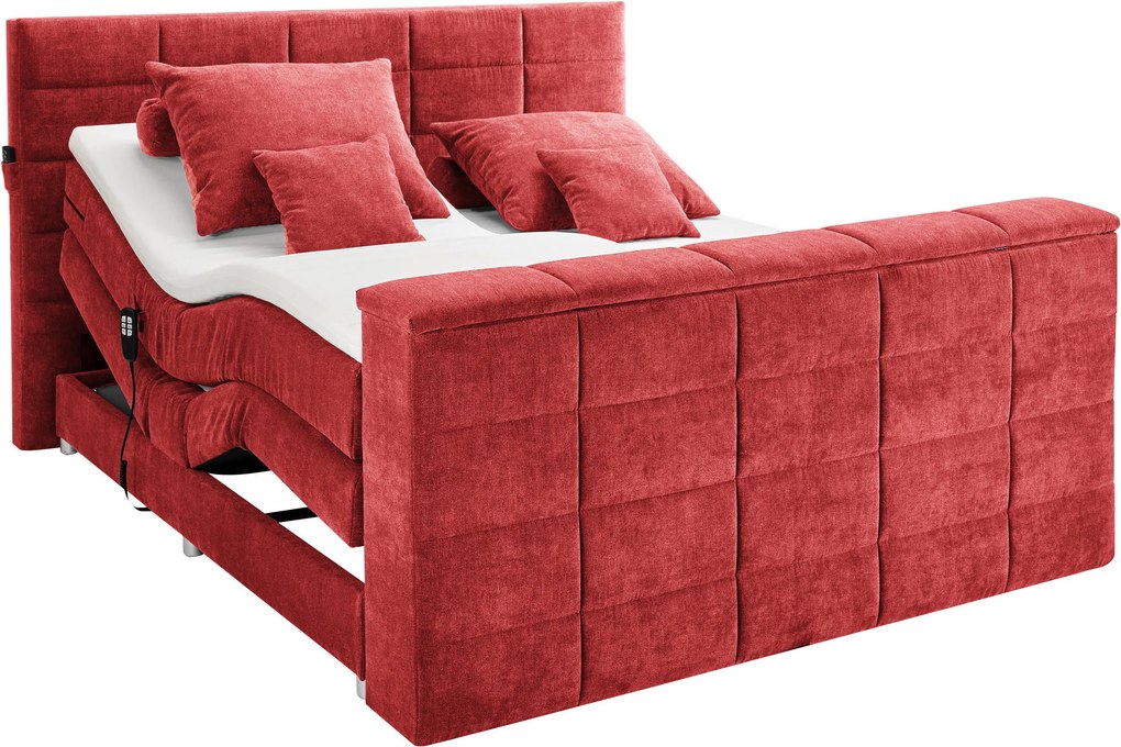 XXXLutz POSTEL BOXSPRING, 180/200 cm, červená Carryhome - Manželské postele - 002220044908