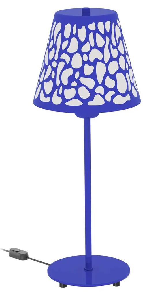 Aluminor Nihoa stolní lampa vzor modrá, bílá