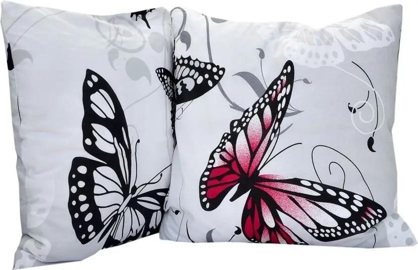 Stanex Povlak na polštářek bavlněný Motýl bílý (LS186) - 90 x 70 cm