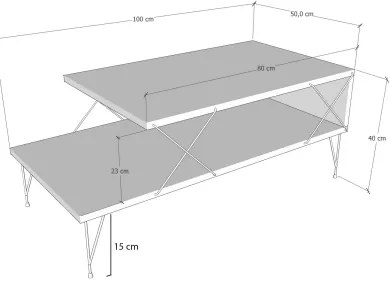 Konferenční stolek LOIRE 40x100 cm bílá