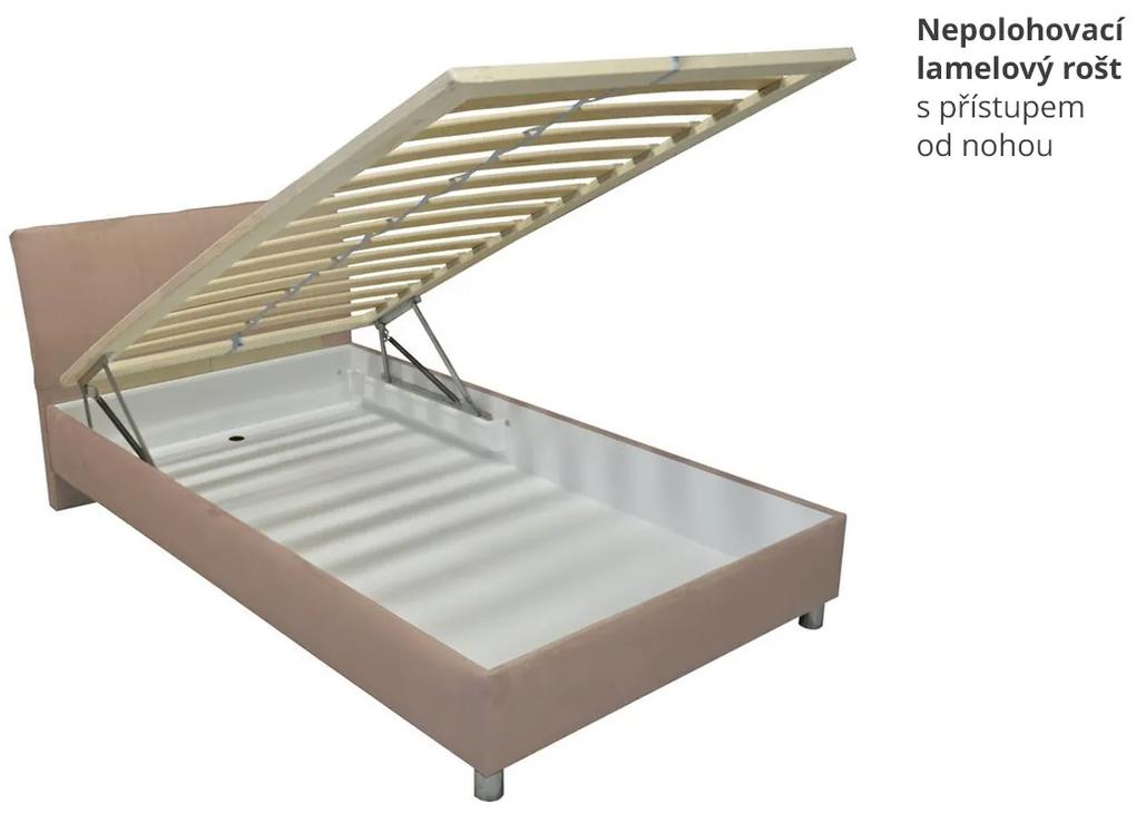 NEW DESIGN postele Postel XXL s hlavovým čelem a úložným prostorem, matrace a rošt v ceně, 110×200 cm Velikost postele: 110 × 200 cm