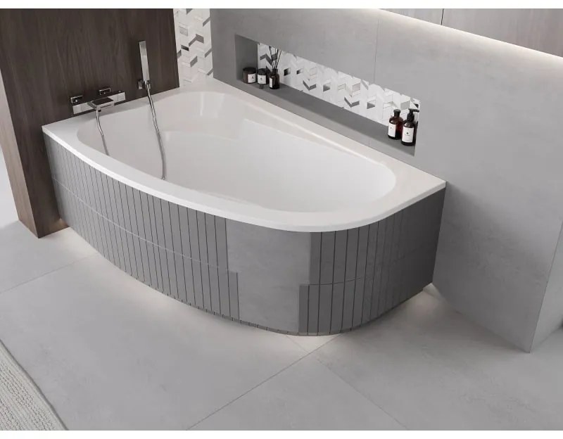 Mexen X-ST, polystyrenový plášť na rohovou vanu 240 cm, LED drážka, bílá, 55022-01