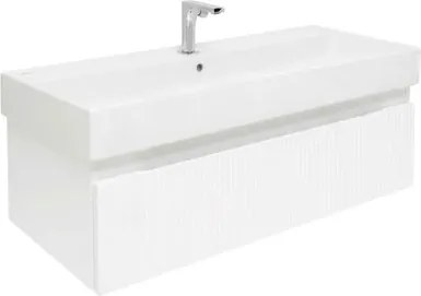 Koupelnová skříňka s baterií a umyvadlem SAT Evolution 98x30x44,8 cm bílá mat SATEVO100WMU2BA