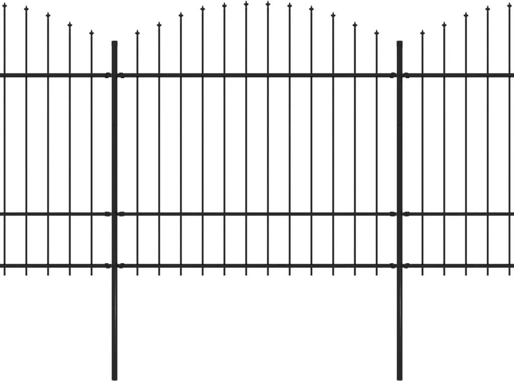 vidaXL Zahradní plot s hroty ocel (1,5–1,75) x 5,1 m černý [277741]