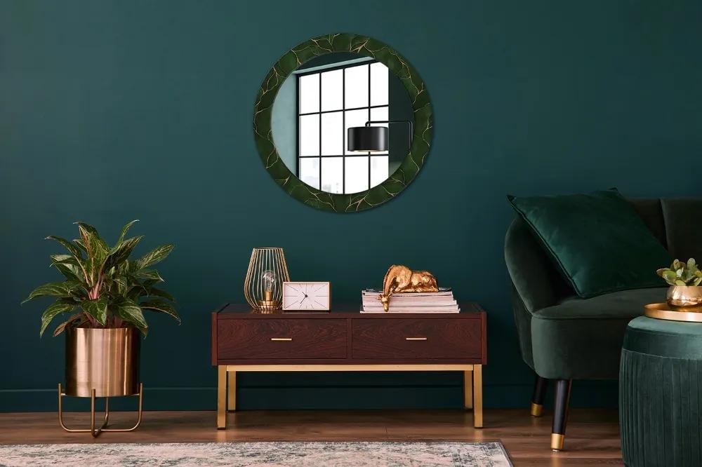 Kulaté dekorativní zrcadlo Abstraktní list fi 70 cm