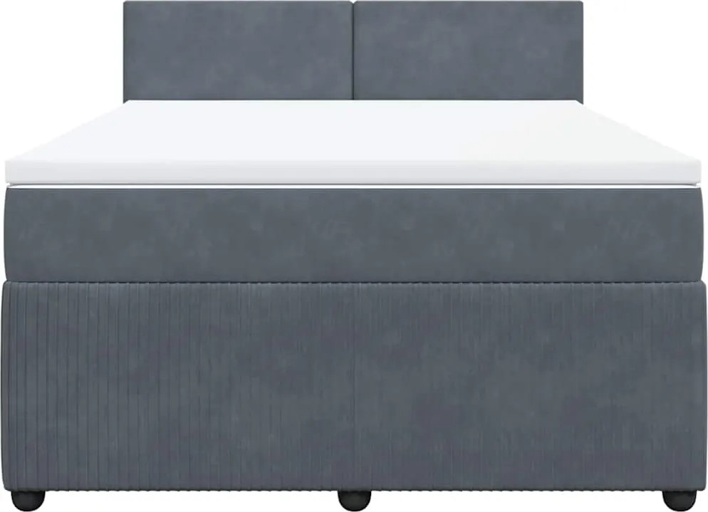 Box spring postel s matrací tmavě šedá 140x200 cm samet 3287753