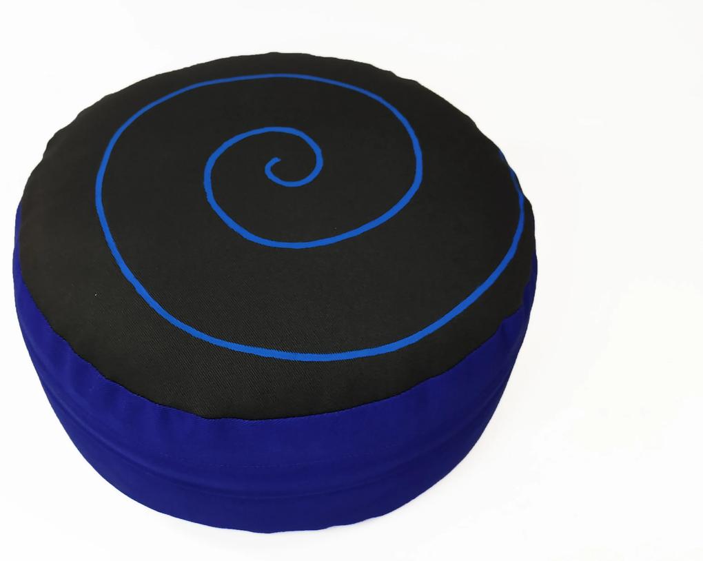 S radostí - vlastní výroba Meditační podsedák se spirálou - modrý Velikost: ∅40 x v18 cm
