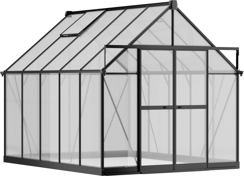 Skleník 234 x 244 x 312 cm, zesílená konstrukce, polykarbonát 6 mm