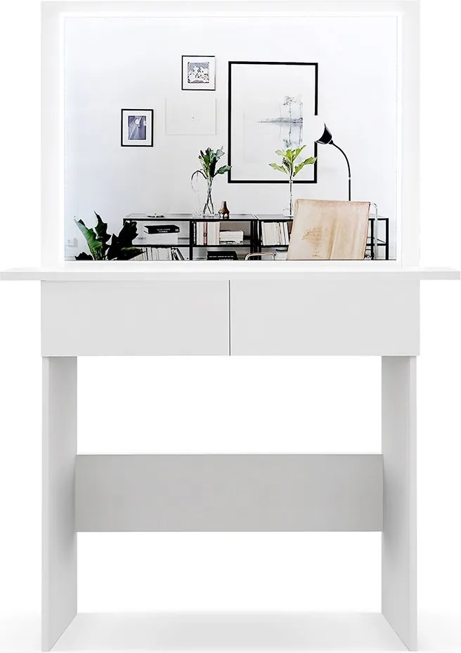 IDZ Toaletní stolek s LED osvětlením MINERVA, 94 cm Bílá