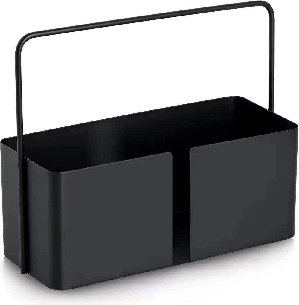Zeller Present Přenosný kovový košík s madlem, URBAN - černý, 30 x 12 x 24,5 cm