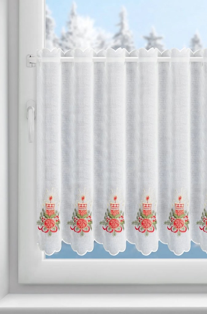 KRÁTKÁ ZÁCLONA NA POUTKÁCH XMAS15 145X70 CM VZOROVANÁ