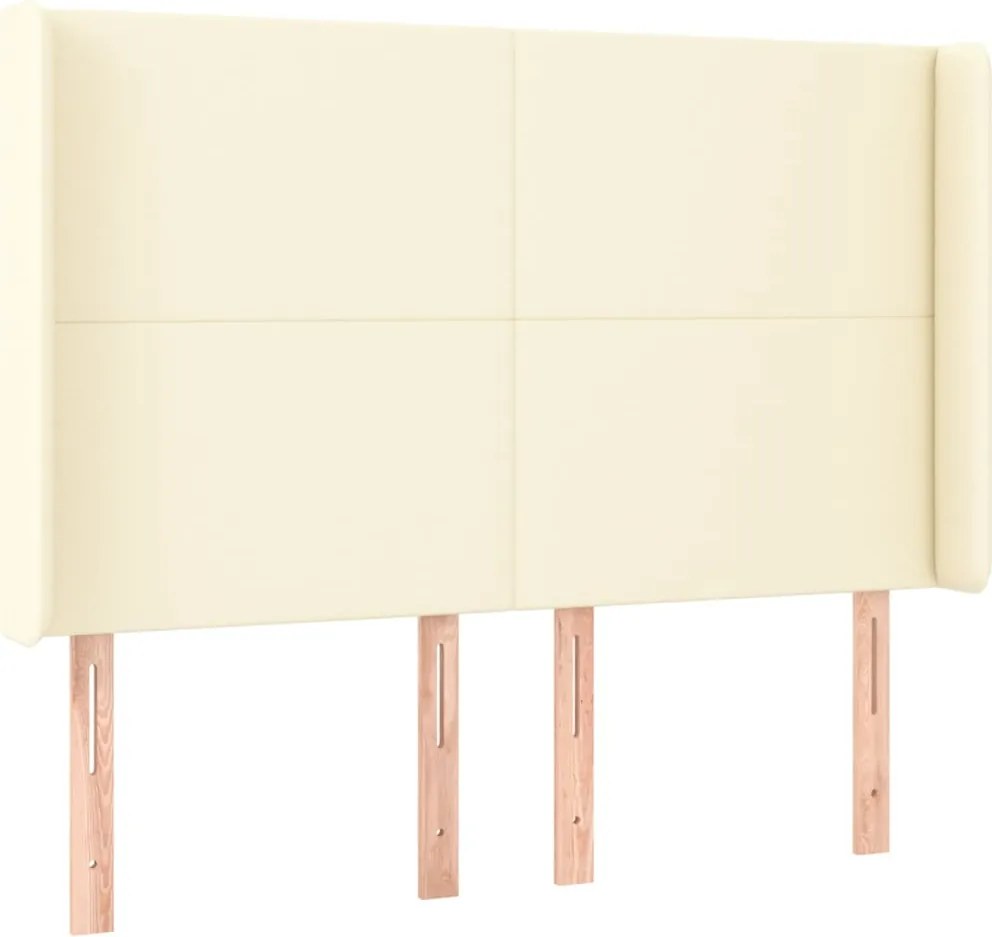 Box spring postel s matrací a LED krémová 140x190 cm umělá kůže 3139261