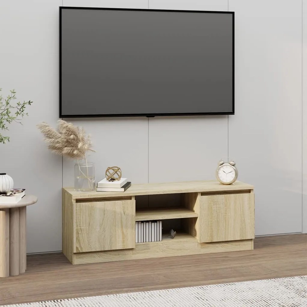 823353 vidaXL TV skříňka s dvířky dub sonoma 102 x 30 x 36 cm