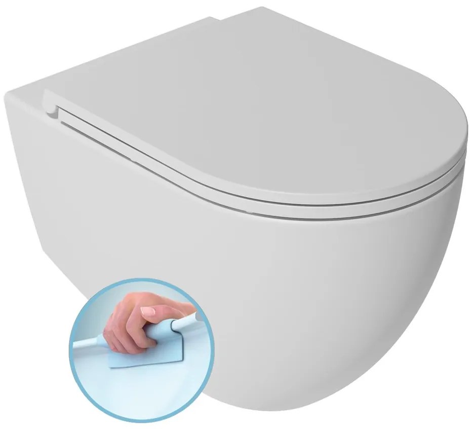 Isvea Isvea, INFINITY závěsná WC mísa, Rimless, 36,5x53cm, matná bílá, 10NF02004-2L