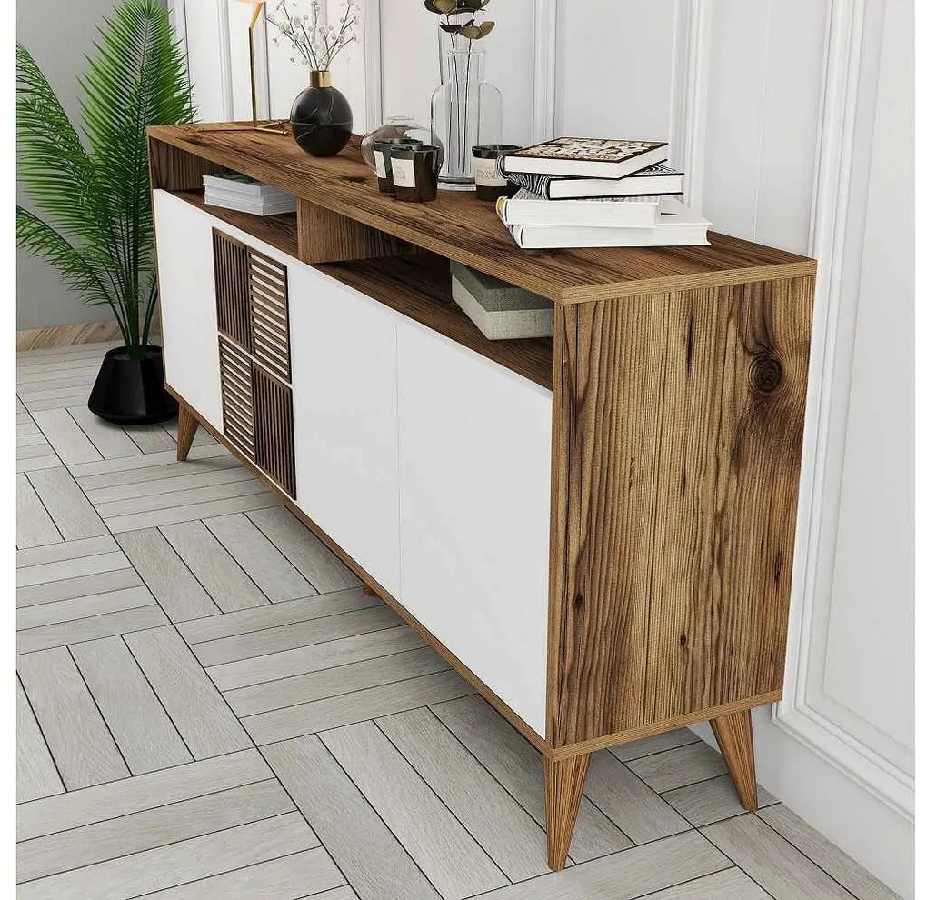 Designová komoda Cadelaria 180 cm ořech bílý