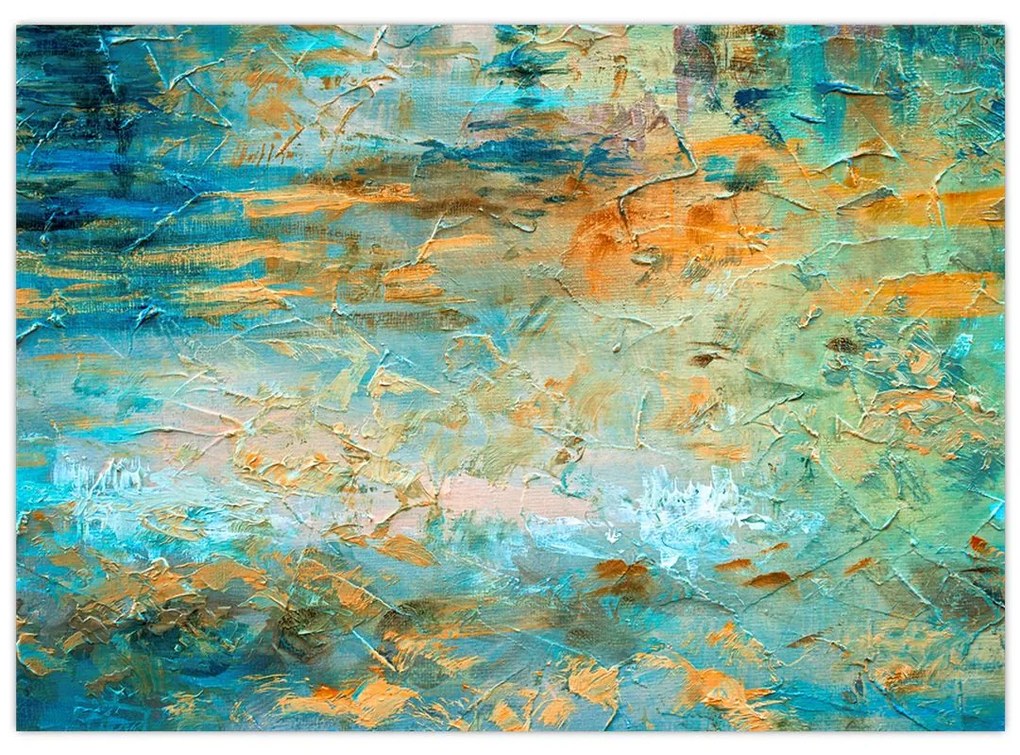 Obraz modré abstrakce (70x50 cm)