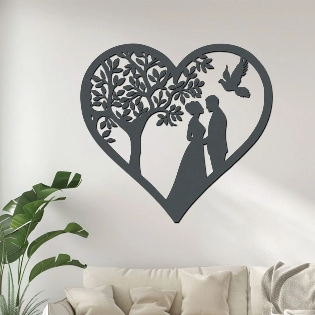 dřevo života Dřevěné srdce MILUJI TĚ Zvolte rozměr (cm): 80x74, Zvolte barvu dekoru: Horský dub