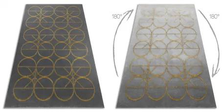 koberec EMERALD výhradní 1010 glamour, stylový kruhovýy šedá / zlato velikost 200x290 cm | krásné koberce cz