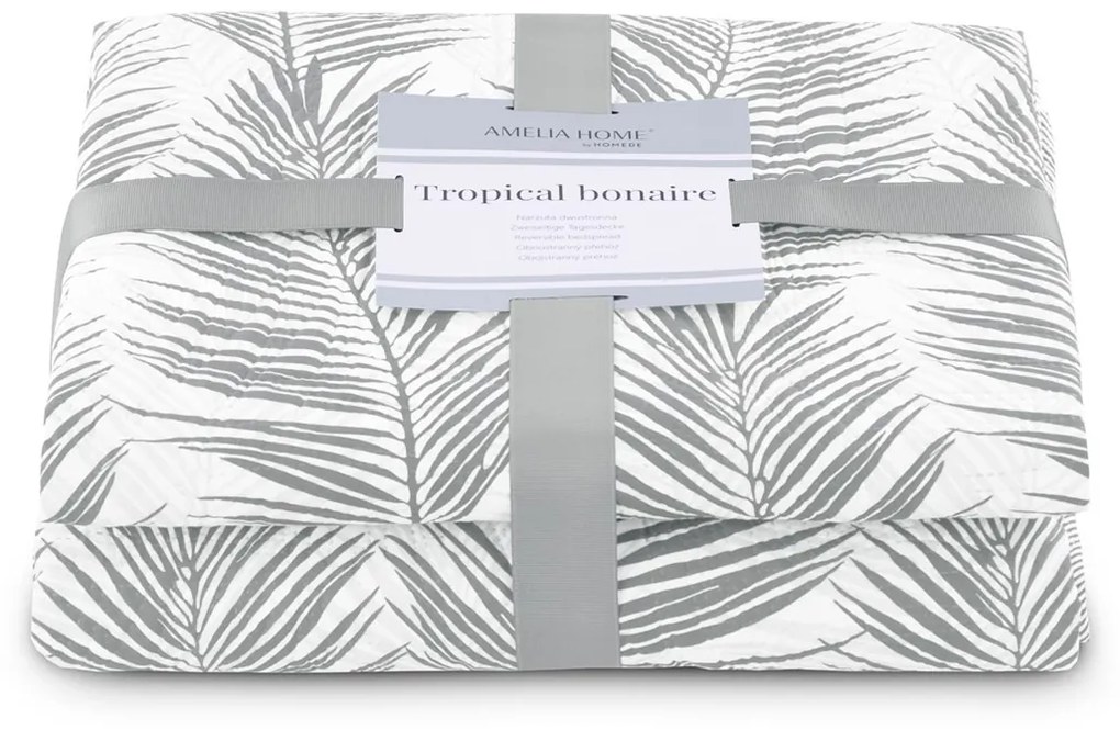 Oboustranný přehoz Tropical 170x210 cm šedý