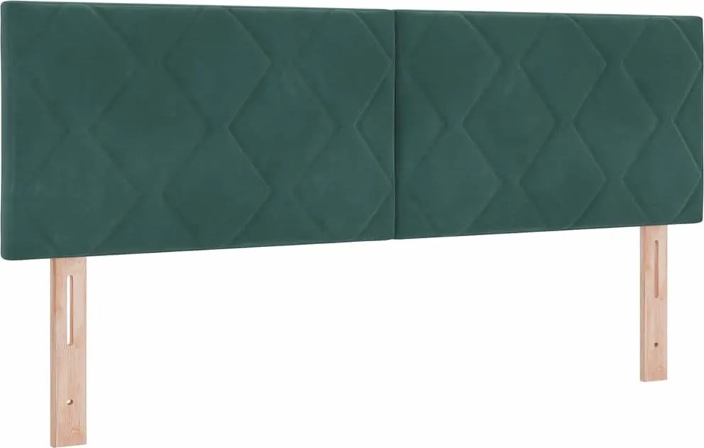 Postel s boxspringem s čelo Tmavě zelená 160 x 200 cm samet 3339251