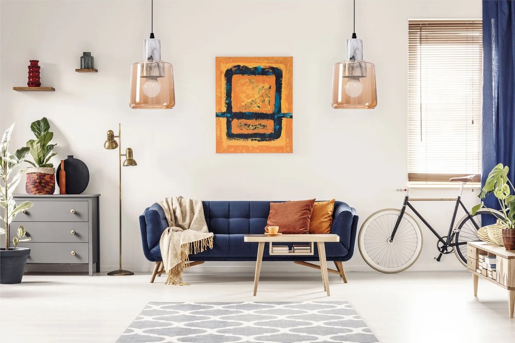 Toolight, závěsné stropní svítidlo 1xE27 APP1011-1CP, oranžová, OSW-09480