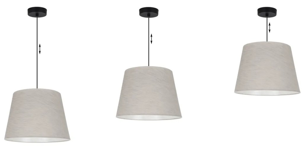 Závěsné svítidlo Jen, 1x světle béžové textilní stínítko, (fi 38 cm), b