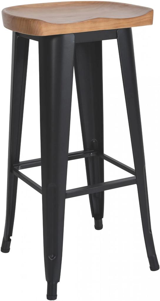 Kovová barová židle Clara v industriálním stylu - Černá