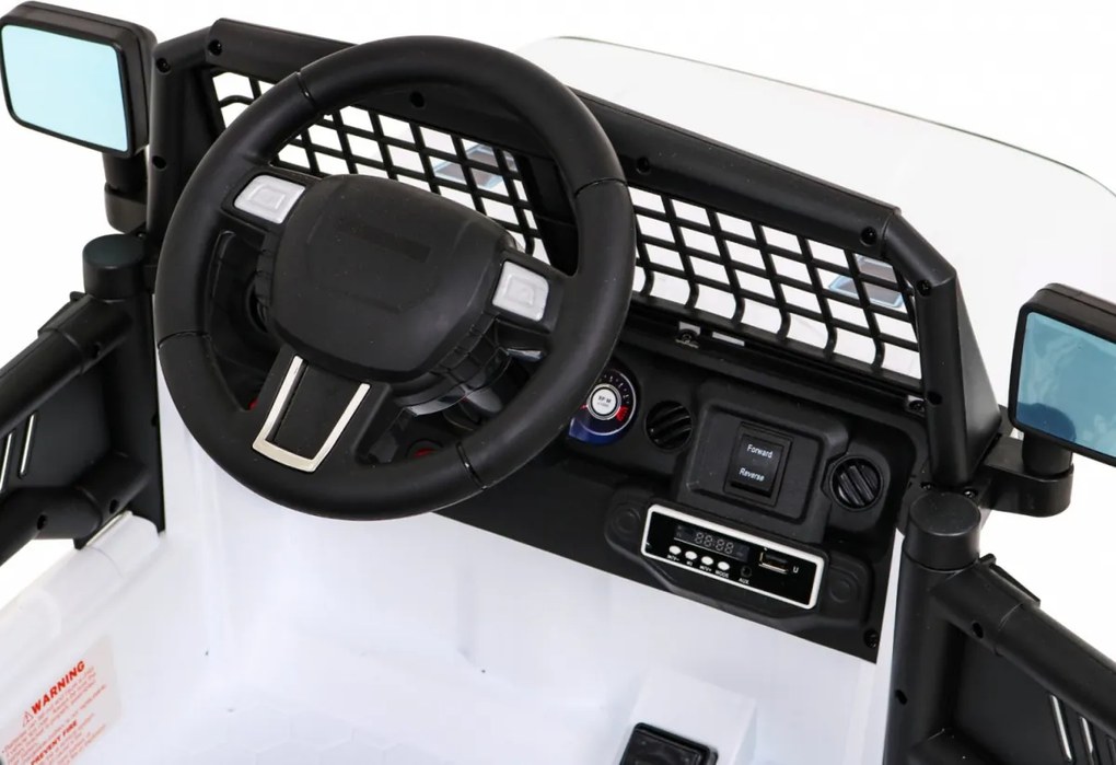 Ramiz Autíčko Jeep Dark Night na baterie pro děti bílé + pomalý start + EVA kola + LED audio