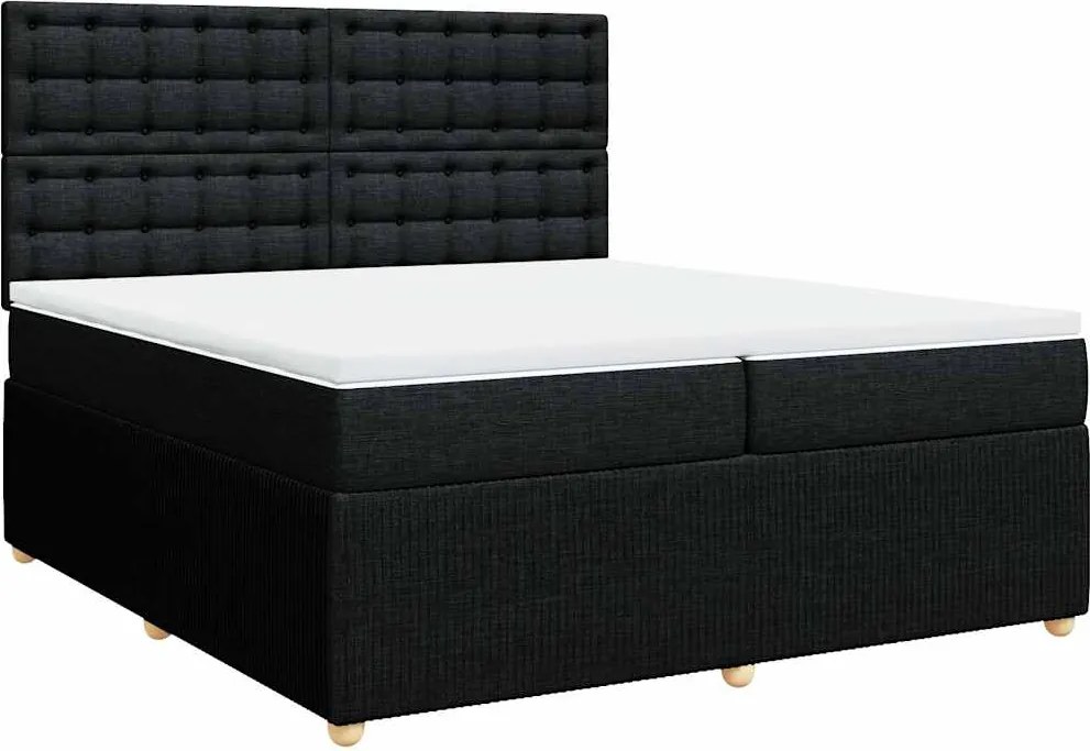 Box spring postel s matrací černá 200x200 cm textil 3292179