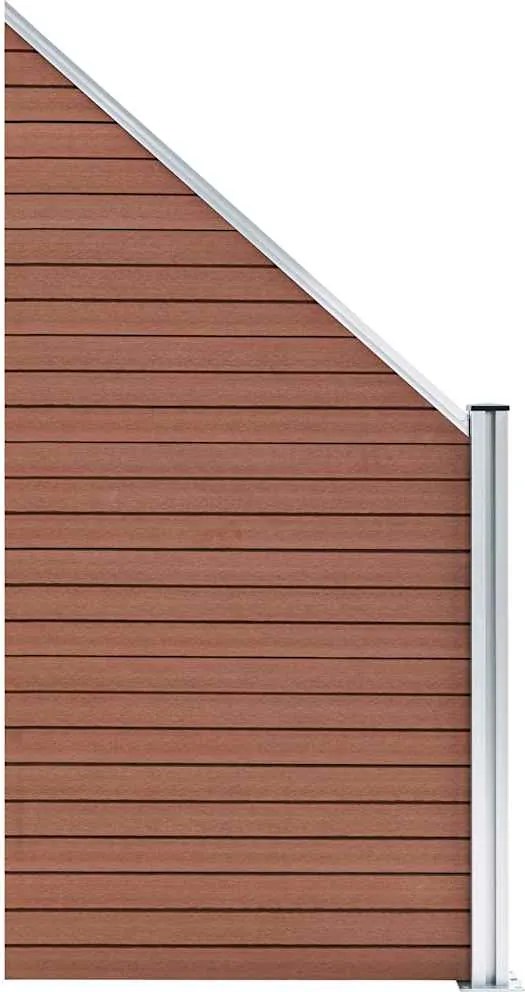Plotová sada z WPC 1 čtvercový + 1 šikmý díl 273 x 186 cm hnědá 3054430