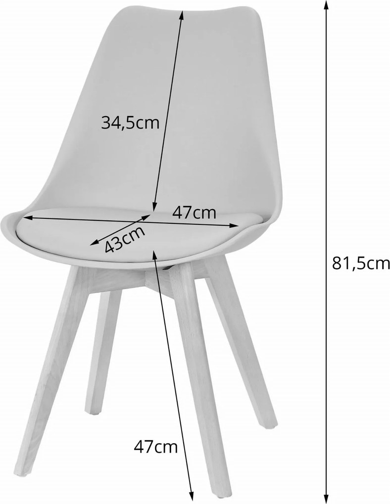 Jídelní set 1 + 4, bílý stůl TESSA 120x60 cm dekor dub + béžová židle BALI MARK s bukovými nohami