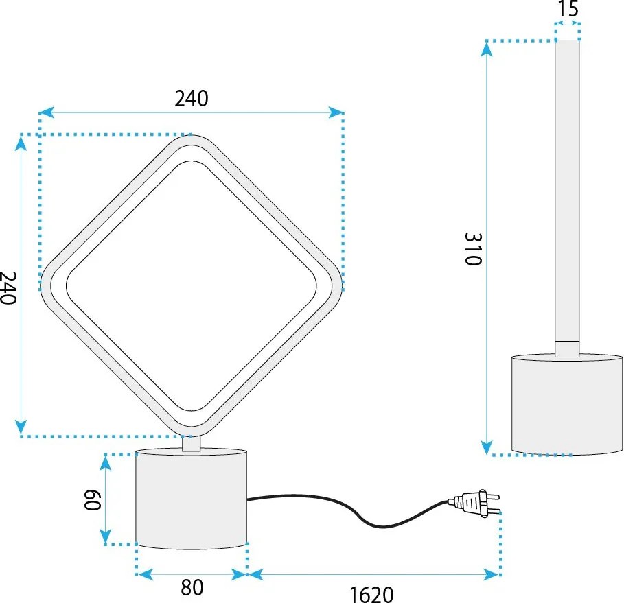 Toolight Rea, Noční LED lampička LHJ124-T Černá, OSW-03279