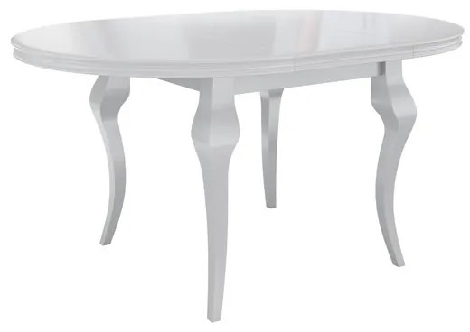 Oválný rozkládací stůl se 4 židlemi ST106 08, Barva stolu: bíly lesk, Potah: Baloo 2072, Potah: Magic Velvet 2219