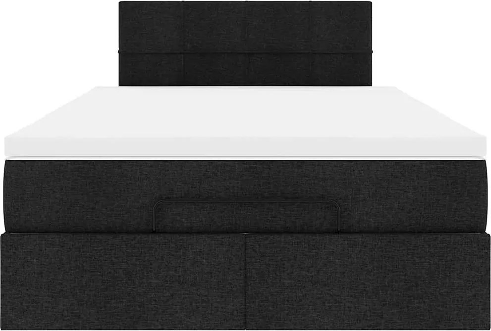 Osmanský postel s matrací černá 120x190 cm textil 3311444