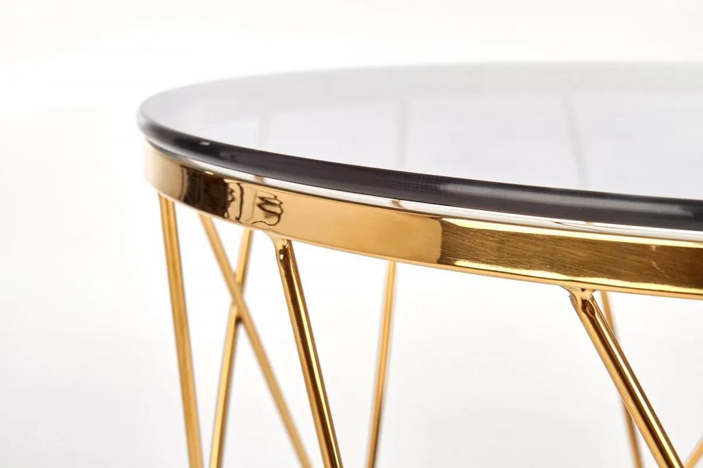 Odkládací stolek Selena sklo/zlatý