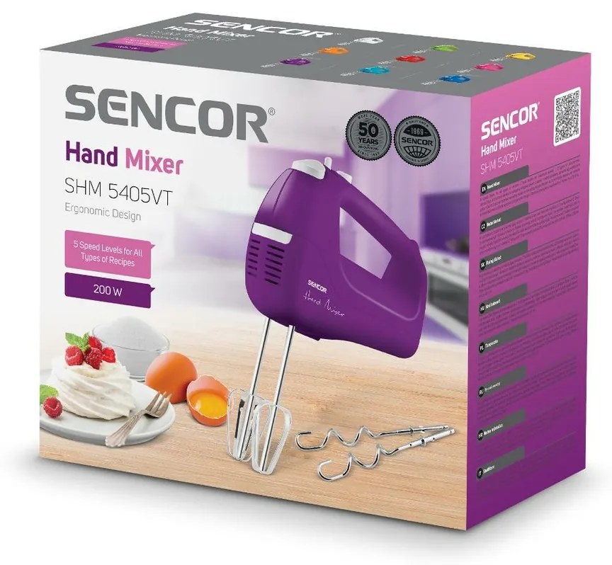 Sencor SHM 5405VT ruční mixér, fialová