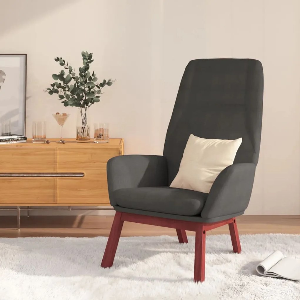 Relaxační židle tmavě šedá textil 341384