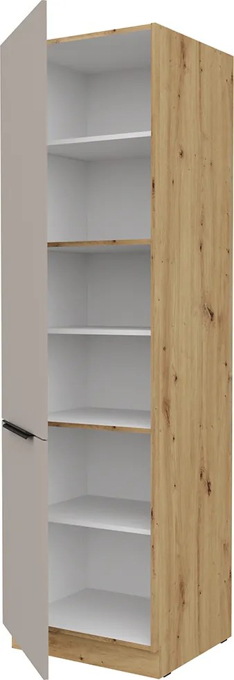 ARIA li | vysoká skříňka 60 DK-210 2F potravinová s policemi | 60 cm | ANTI FINGERPRINT povrch | artisan/béžová
