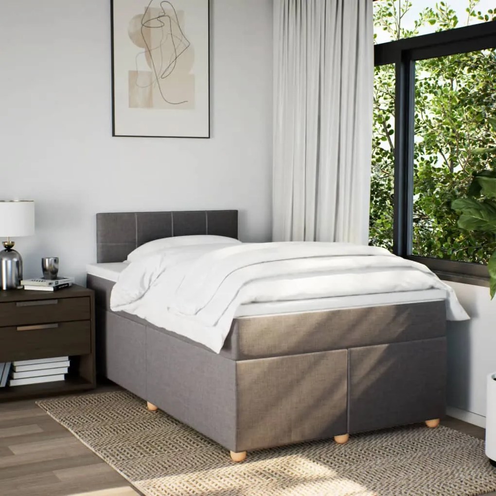 Box spring postel s matrací taupe 120x200 cm textil 3288951