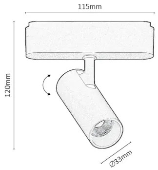 Rabalux 70103-LED Bod. svíti. do 1-fáz. lišt. sys. LiTrack LED/6W/24V 3000K