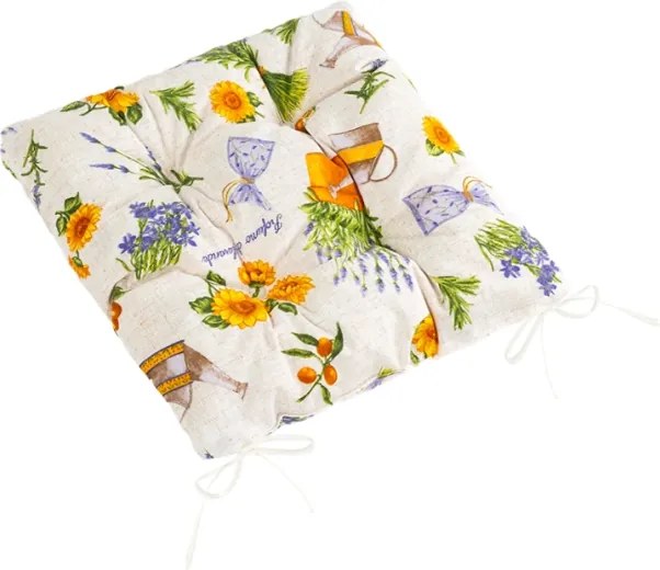 Bellatex Sedák EMA prošívaný 40x40 cm Levandule Fialová,Žlutá