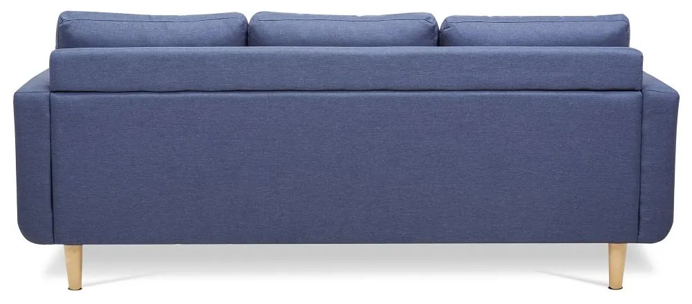 3místná pohovka TROMSO s mobilním taburetem — masiv, látka, modrá